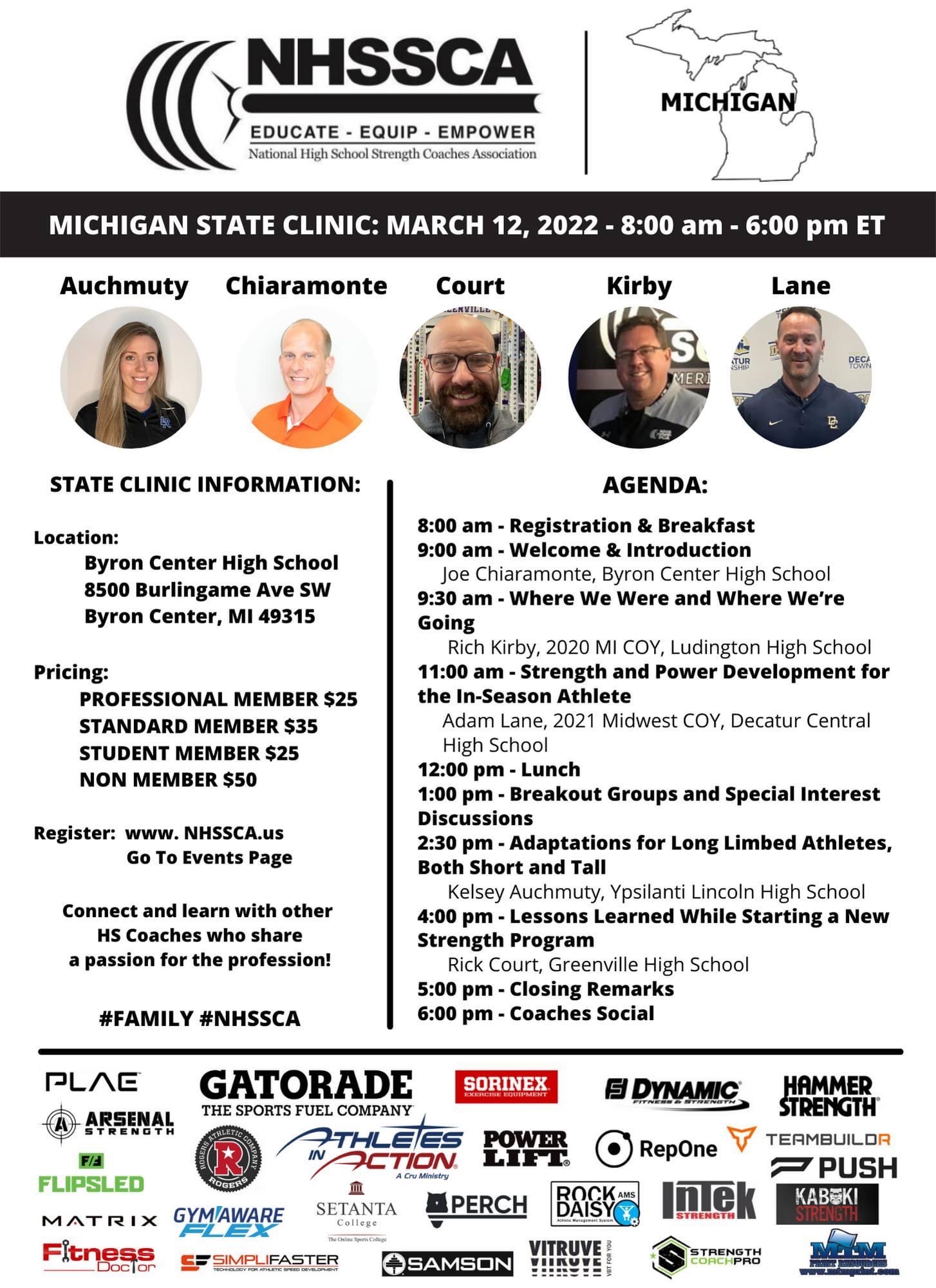 2022 NHSSCA Michigan State Clinic - MHSFCA